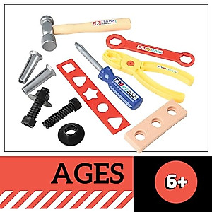 U. S. Toy Tool Set, Movable Play Tools for Kids, Pretend Play Kids Construction Kit for Kids, Party Favors, Birthday Gifts,, 12-Pack, Toddler Toys 3 Years & Up