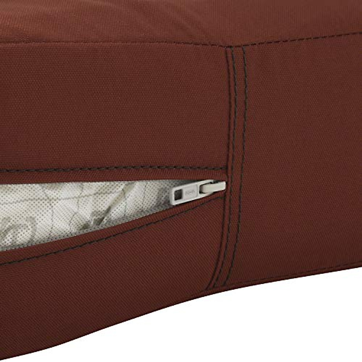 Classic Accessories Ravenna Water-Resistant 21 x 19 x 5 Inch Outdoor Seat Cushion, Durable Patio Furniture Cushion with Straps,Spice, Patio Loveseat Cushion