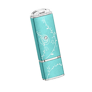 TCELL Natural Beauty 128GB USB 3.0 Flash Drive Decorated with Swarovski Elements Crystal Blue for Women Student Office Gift, Blue USB Stick