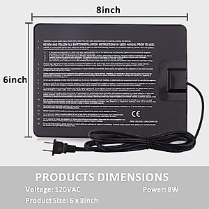 Aiicioo Reptile Heating Pad - Hermit Crab Heater Heat Mat for Reptiles Snake Lizard Terrarium 8 Watt