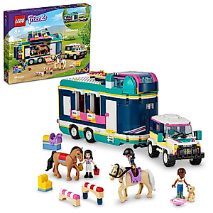 LEGO Friends Horse Show Trailer 41722, Horse Toy for 8 Plus Year Old Girls and Boys with 2 Horses, SUV Car and Riding Accessories, Animal Playset, Gift idea