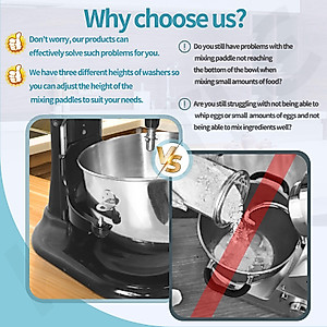 KINTLE 3 Different Height Adjustments for the KitchenAid Bowl-Lift Stand Mixer, Improve Bowl Does Not Come Close Enough to The Bottom, Allow the Food to Mix Well, Enhance Mixing Experience, BLACK