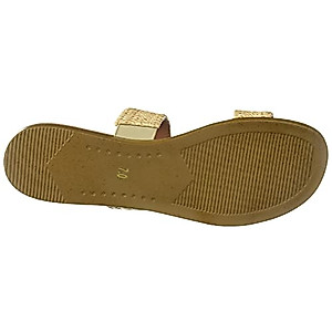 Steve Madden Women's Dual Flat Sandal, Natural Raffia, 9