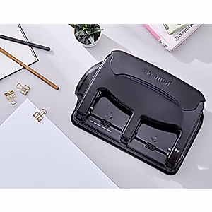 Bostitch Office EZ Squeeze 40 Sheet 3-Hole Punch, Heavy Duty, Black