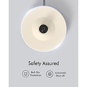 LONGDEEM Electric Kettle Stainless Steel 1.7L - 1500W Quick Boil, Retro Style, Auto Shut-Off, Boil Dry Protection with Filter & Water Gauge - Perfect for Tea, Hot Water, Cream