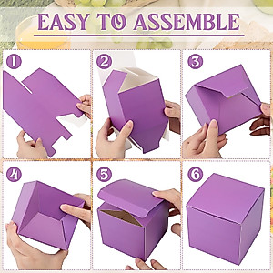 48 Pack Colorful Gift Boxes Kraft Paper Cube Boxes Easy Assemble Small Cardboard Boxes with Lids for Crafting Cupcake Christmas Wedding Presents Birthday Bridesmaids Proposal Party(4 x 4 x 4 Inch)