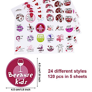 Outus 120 Pieces Glass Drink Markers Funny Stickers for Glasses for Tasting Party Charms and Favors Dinner Party Wedding BBQ Pub