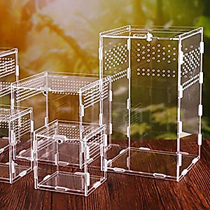 Reptile Terrariums Reptile Terrarium Breeding Box Worm Dish Reptile Food Container Habitat Tank Frog Carrier Tortoise Snail Hermit Crab House