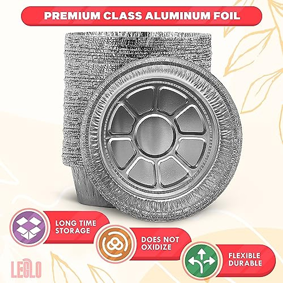 LEGLO 6&#039;&#039; Round Tin Foil Cake Pans - Round Cake Pan Baking Container Pack of 50 Foil Pan Aluminum Foil Pans Microwave Cooking Pan Heavy Duty Cooking Pans- Round Baking Pan Storage Aluminum Pie Pans