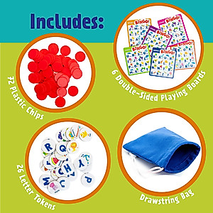 Peaceable Kingdom Alphabet Bingo! Letter Learning Educational Board Game for 2 to 6 Kids Ages 4+