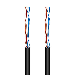 NECABLES CAT5 / CAT5e RJ11 Data Cable DSL Cable 6ft High-Speed DSL Modem Cable Twisted Wire UTP RJ11 6P4C Male to Male Black - 6 Feet