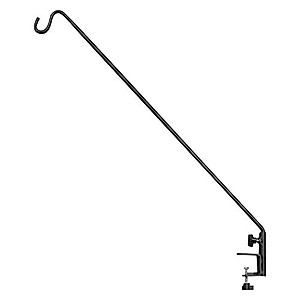 ERYTLLY Heavy Duty Deck Hook, Extensible and Adjustable Deck Hook with 2" Non Slip Horizontal Clamp for Hanging Bird Feeder, Plants, Suet Baskets,Wind Chimes,Lanterns and More