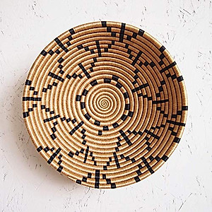 African Basket- Mugusa/Rwanda Basket/Woven Bowl/Sisal & Sweetgrass Basket/Tan, Black