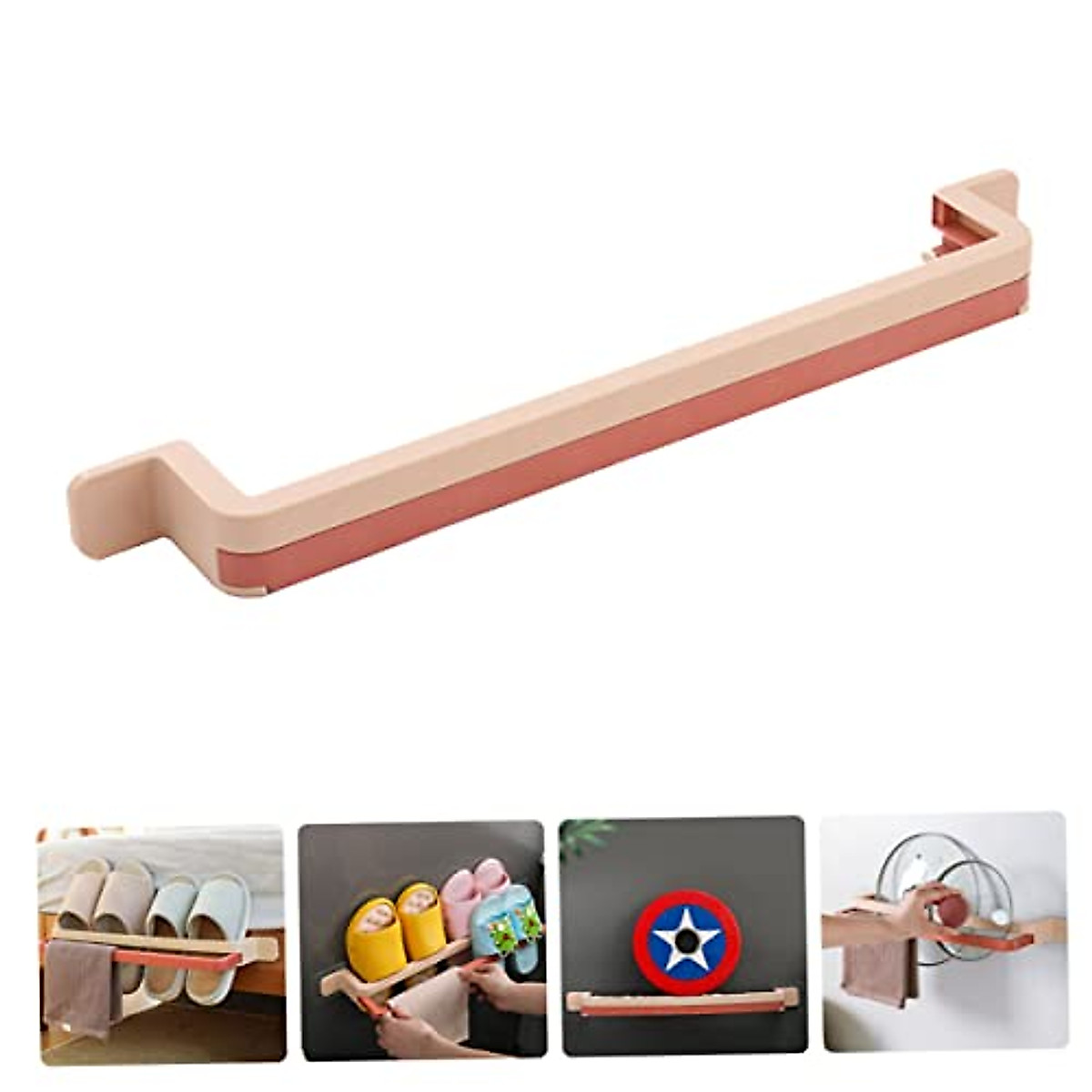 Healeved Slippers Storage Rack Over Door Clothes Hanger Rack Hanging Shoe Rack for Wall Red Hangers Wall Towel Holder Slipper Storage Rack Shoes Holder for Dry Punch-free Rack Bathroom Rack