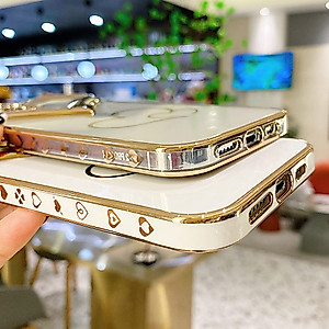 BANAILOA Compatible with Phone 13 Pro Max Cute Case, Plating 3D Love Heart Luxury Case for Women Camera Protective Soft TPU Girly Case Cover Design for Phone 13 Pro Max- 6.7 inch (Clear)