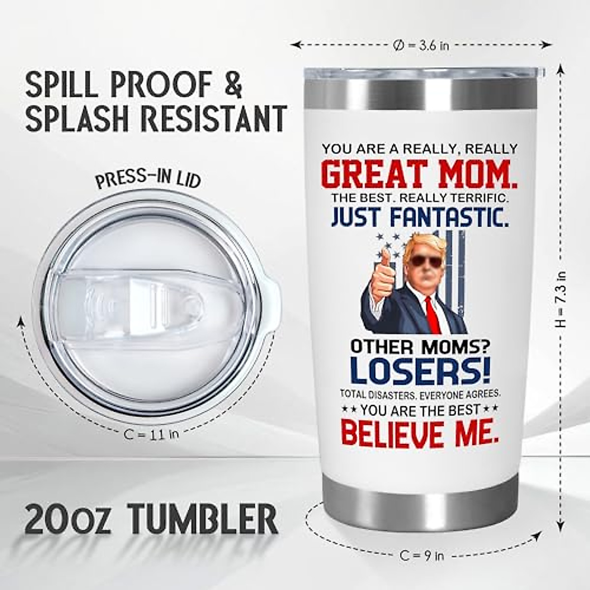 Palorix Mothers Day Gifts for Mom from Daughter Son - 20 Oz Stainless Steel Insulated Coffee Tumbler With Lid - Mother's Day Birthday Gifts For Women, Presents For Mom Stepmom