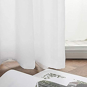 MIULEE 2 Panels Solid Color White Sheer Curtains Elegant Grommet Window Voile Panels/Drapes/Treatment for Bedroom Living Room (54X96 Inch)