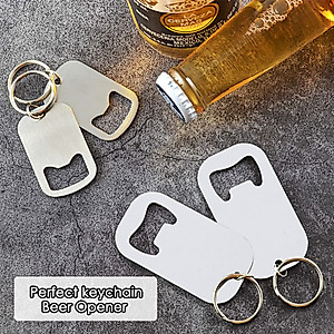 imprintfavor 12pcs set Sublimation Bottle Opener 1.2 * 2 inch Stainless Steel Blank Beer Bottle Opener Custom Sturdy Sublimation Blank Gifts Kitchen Restaurant Bar Tool Bottle Opener Blanks (3 * 5cm)