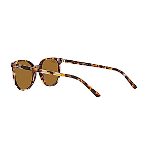 Ray-Ban RB2197 Elliot Square Sunglasses, Havana Brown Grey/Brown Polarized, 52 mm
