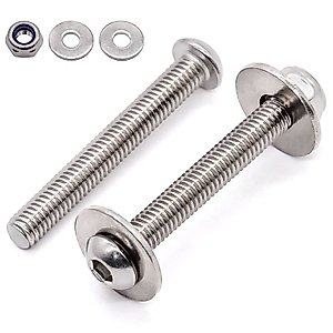 Glvaner M10-1.5 x 35mm (8 Sets) Button Head Socket Cap Screws with M10-1.5 Hex Locknuts and Large Flat Washers Assortment Tool Set
