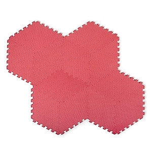 Tadpoles 12 Piece Rhombus Foam Play Mat Set, Red