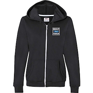 Buy Cool Shirts Built Ford Tough Pocket Print Ladies Full Zip Hoodie, Black XL