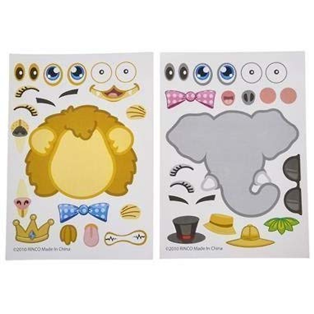 Kicko Make-A-Zoo Animal Sticker Sheets - 24 Pack - for Kids, Arts, Parties, Birthdays, Party Favors, Crafts, School, Daycare, Etc.