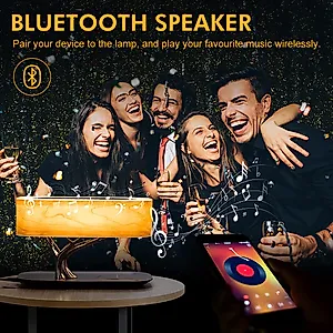 Bonsai Tree Lamp 10W Fast Wireless Charger Bedside Lamp with Wireless Charging Lamp with Bluetooth Speaker, Stepless Dimming, Touch Control