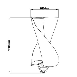 Vertical Wind Power Turbine Generator Kit, 400W 2 Blades Helix Maglev Wind Turbine Generator with Charge Controller For Green Windmills, Home, Boats, Industrial Energy Supply
