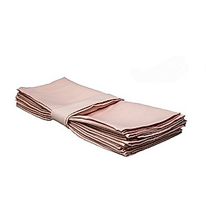 Your Chair Covers - 20 Inch Square Premium Polyester Cloth Napkins. Oversized, Double Folded and Hemmed Table Napkins for Restaurant, Bistro, Wedding - (Blush) (Pack of 10)