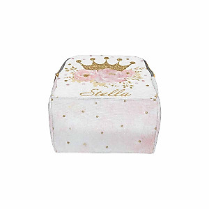 Newcos Personalized Glliter Crown with Beautiful Pink Roses Diaper Backpack with Custom Name Shoulder Mommy Baby Bag Multi 09, One Size