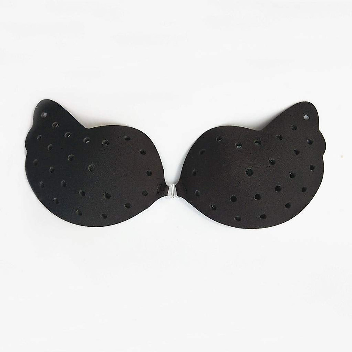 JFLYOU-Bra for Women,Ladies Breathable Chest Paste type Breast Invisible Bra Light Silicone Bra(Black,C)