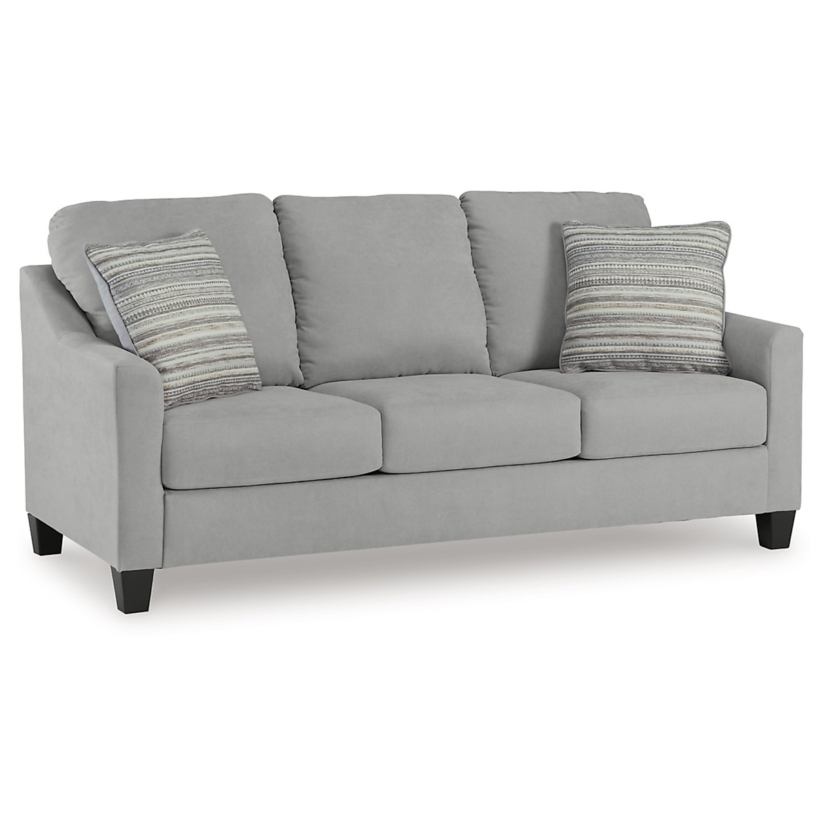 Signature Design by Ashley Adlai Casual 2-in-1 Queen Sofa Sleeper with Folding Memory Foam Mattress and 2 Toss Pillows, Light Gray