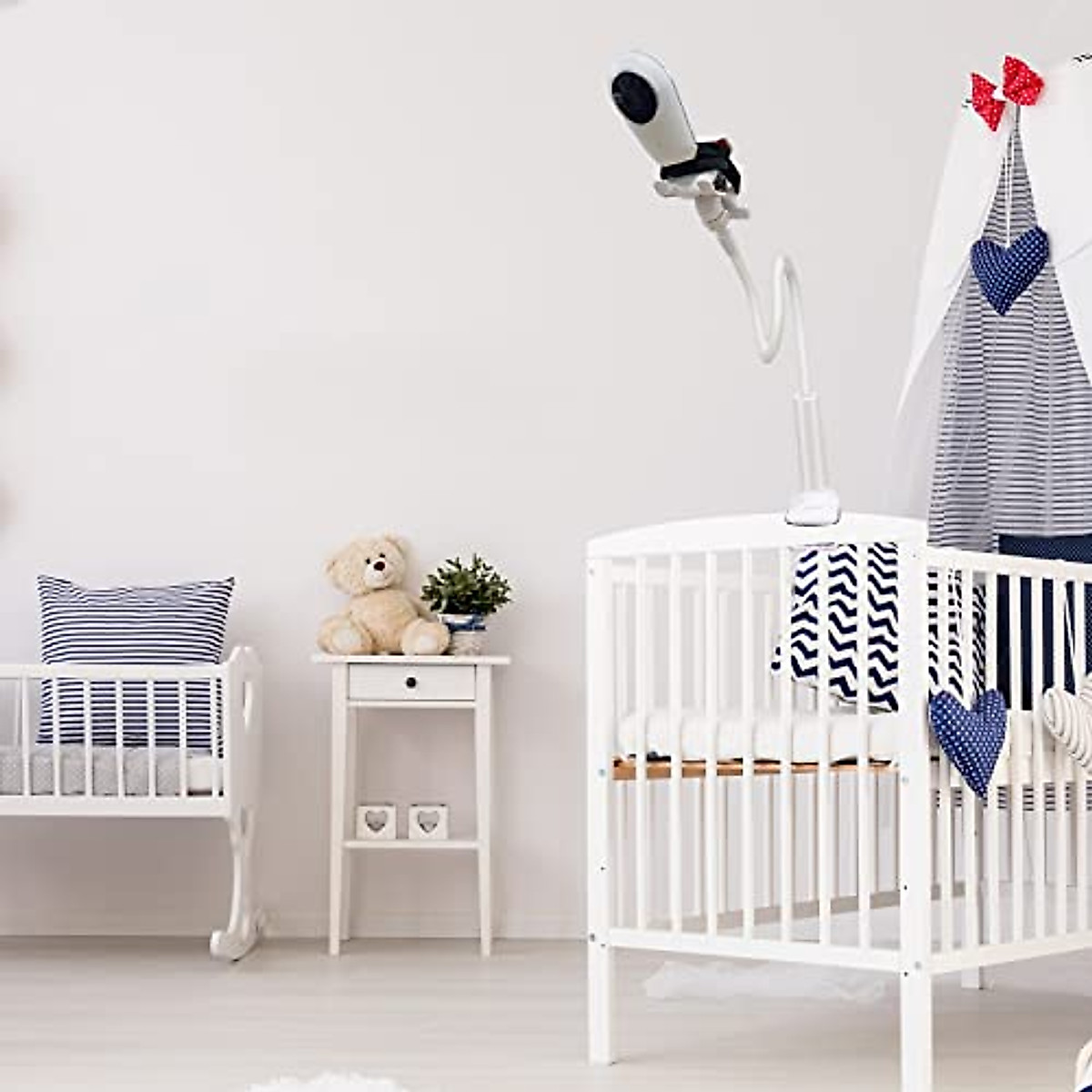 TakTark Universal Baby Camera Mount, Flexible Baby Camera Holder, Baby Monitor Shelf, Baby Camera Stand for Crib Nursery,1080P Indoor Alert Compatible with Most Baby Monitors (C80-1)