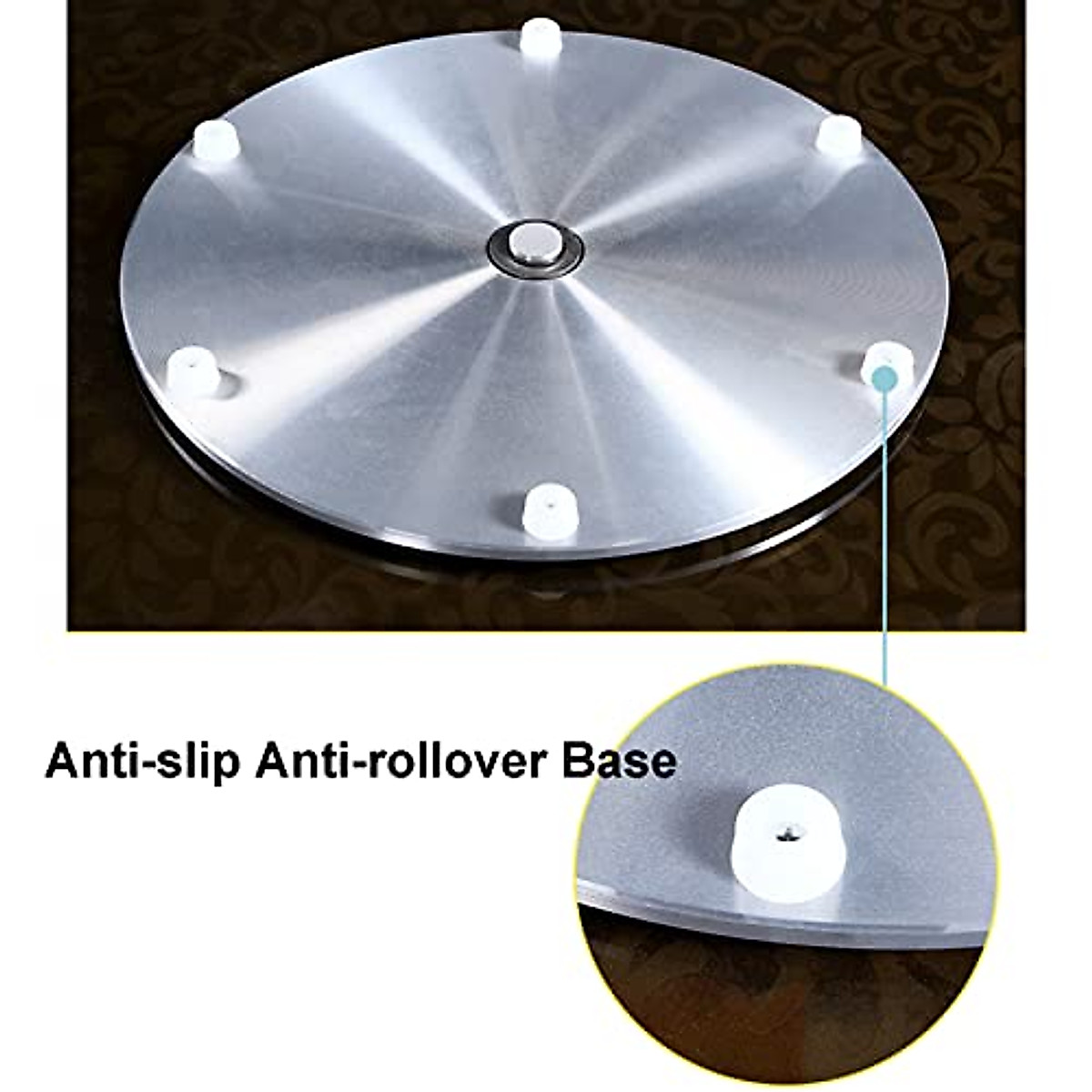 WYFFF 30 Inch Glass Lazy Susan Turntable for Dining Table, Round Tabletop Rotating Serving Tray, for Birthday Parties Family Dinners and Banquets