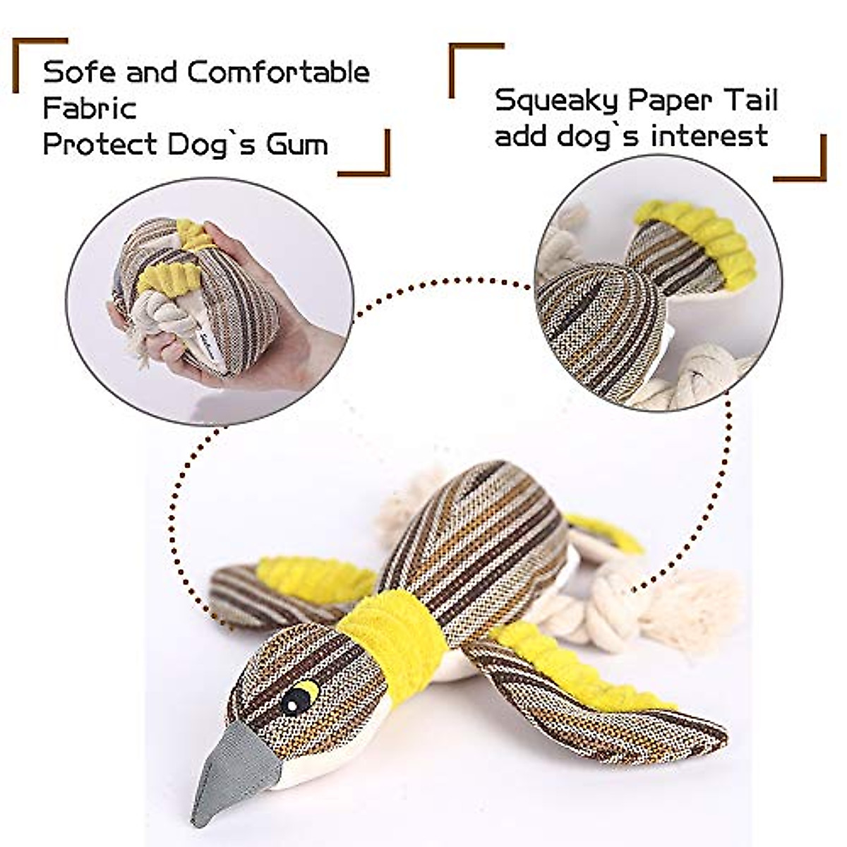 Sedioso Dog Toys Set, Large Dogs Toy, Stuffed Animal Dog Chew Toy, Soft Plush Dogs Toys Pack for Small. Middle, Large Breed(3-Pack, Birds)