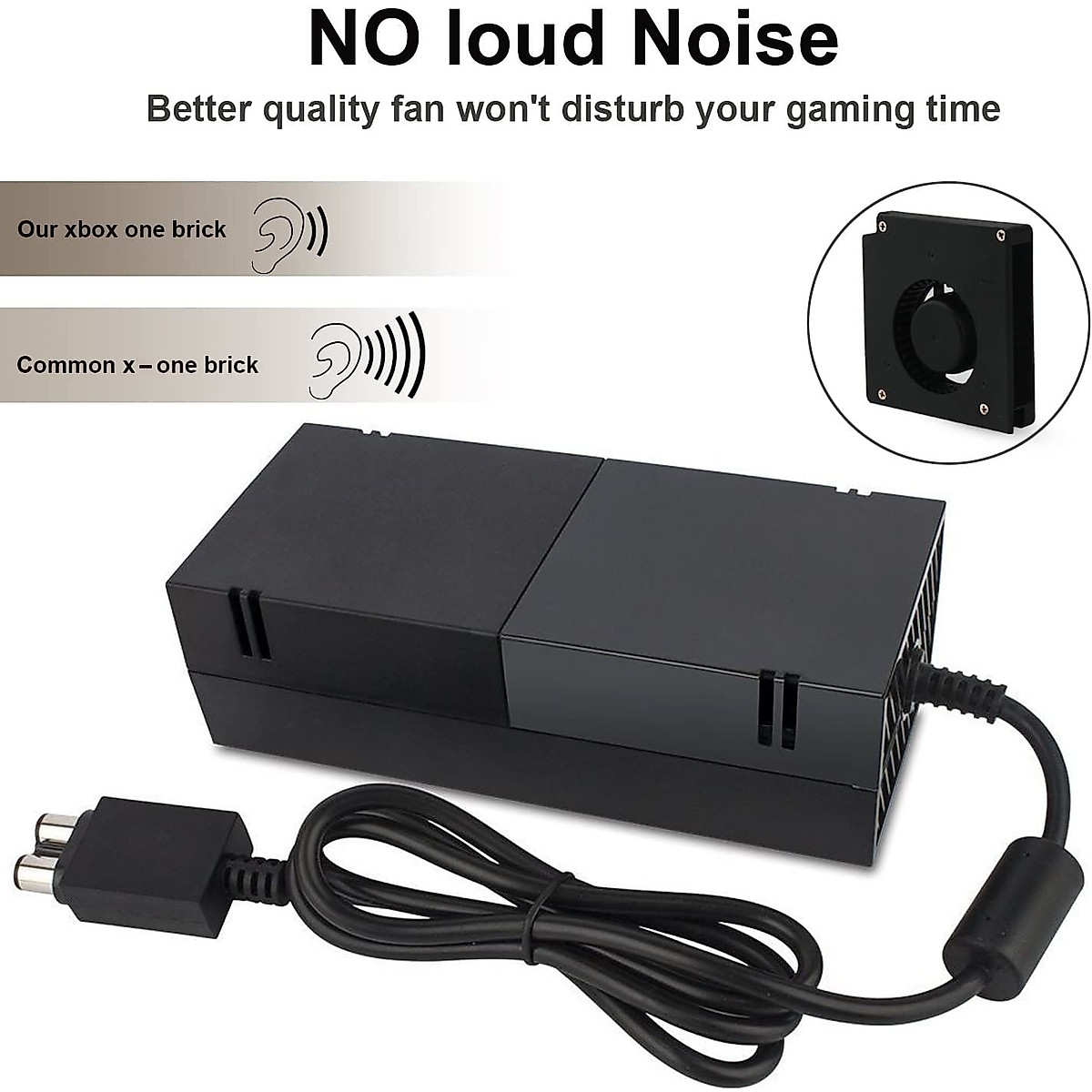 Oussirro Power Supply for Xbox One, AC Adapter Replacement Charger with Cable for Xbox One, Power Brick for Xbox One 100-240V