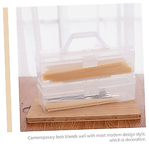 VILLCASE 4pcs Boxes Portable Storage Box Silverware Noodle Storage Container Utencil Storage Case Containers with Lids Coffee Bean Canister Kitchen Food Container Student Simple Drawer Pp