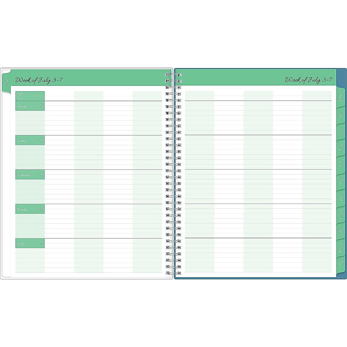 Blue Sky 2023-2024 Academic Year Teacher Weekly and Monthly Lesson Planner, 8.5" x 11", Flexible Cover, Wirebound, Ditsy Dapple Light (132002-A24)