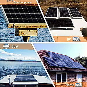 XINPUGUANG 100Watt 12Volt Solar Panel Moncrystalline Solar Panel Kit 10A Charge Controller， Extension Cable ，Mounting Brackets for RV Trailer Camper Marine Off Grid (100W Solar Kits)