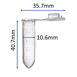 Polypropylene 2.0 ml Micro-centrifuge Tube with Snap Cap, Natural (Pack of 500)