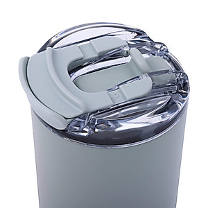 Manna Groove Stainless Steel Insulated Tumbler with Locking Tritan Lid and Flip-up Straw - 30 Oz - Soft Meadow Powder Coat