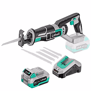 Litheli Reciprocating Saw Cordless, Powerful Hand Saw Kit with 20V 4.0 Ah Battery & Fast Charger, 0-3000 SPM with Tool-free Blades Change, Lightweight for Wood & Metal Cutting.