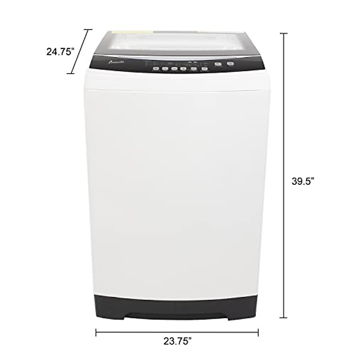 Avanti STW30D0W Portable Washing Machine 3.0 Cu. Ft. Capacity, Top Loading with Hot and Cold Water Inlets, 6 Cycles, Compact for Apartments Dorms and RVs, White