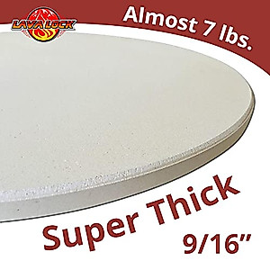 Pizza Baking Stone EXTRA THICK 9/16" x 14 in round Large Big Green Egg BGE genuine earthenware by LavaLock (not BGE brand)