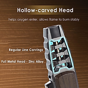 Zoocura Big Jet Butane Torch Lighters,6.7 Inch Refillable Windproof Jet Flame Adjustable Butane Lighter for Grill Kitchen BBQ Camping(Gas Not Included)