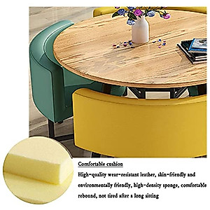 Office Business Hotel Lobby Dining Table Set, Office Table and Chair Set Hotel Reception Lounge Hotel Table and Chair Combination Cafe Milk Tea Shop Reception Room 80cm Round Table 1 Table and 4 Chair
