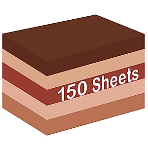 Sabary 150 Pieces Multicultural Construction Paper Multicultural Decorations 12 x 18" Assorted Colors Skin Tone Designs Paper for Kids Scrapbook Cut out Craft School Group Classroom Home, 5 Colors