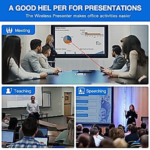 Presentation Clicker Wireless Presenter Remote USB Control Powerpoint PPT Clicker, Laser Pointer RF 2.4GHz Presenter Remote Google Slide Advancer Powerpoint Clicker for Computer/Laptop/Mac/Keynote