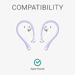 kwmobile Earbud Hooks Compatible with Apple Airpods 1/2 / 3 / Pro 1 / Pro 2 - Set of 2X Earphone Holders for Running - Light Lavender